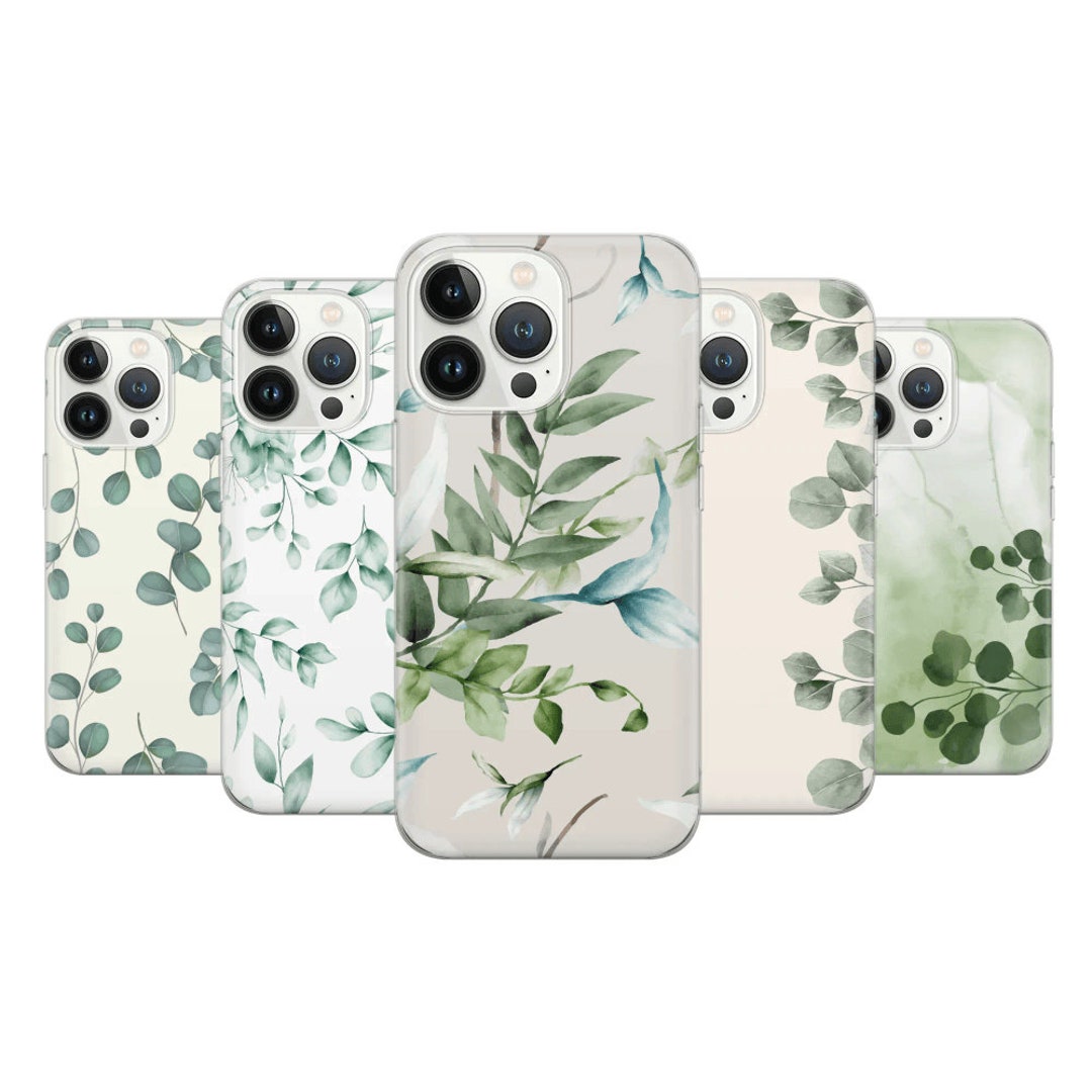Sage Green Leaves Phone Case: Botanical Foliage Cover for iPhone 17, 16 ...