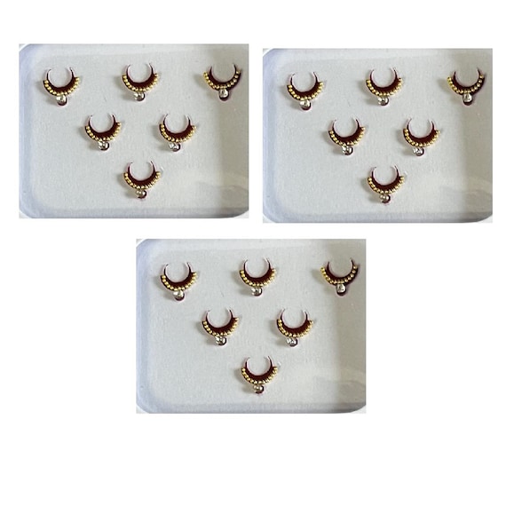 Half Moon Shape 1 Line Moti Stone Bindi Chandrakor Sticker - Etsy
