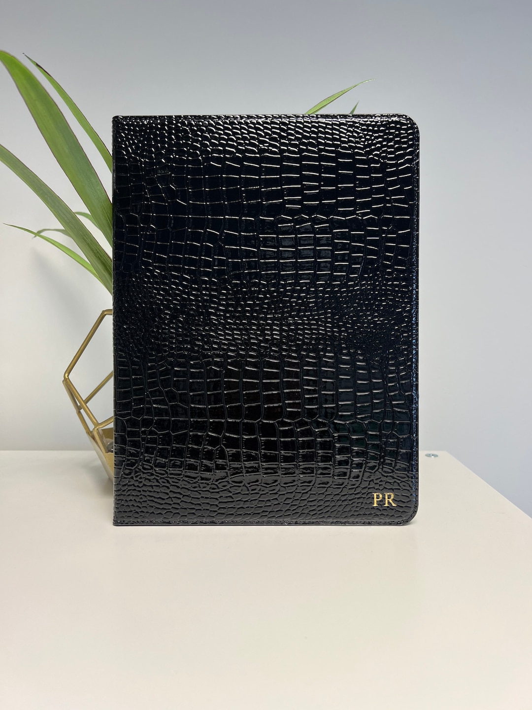 Personalized Black Croc iPad Pro Case: Monogram PU Leather Cover - Etsy