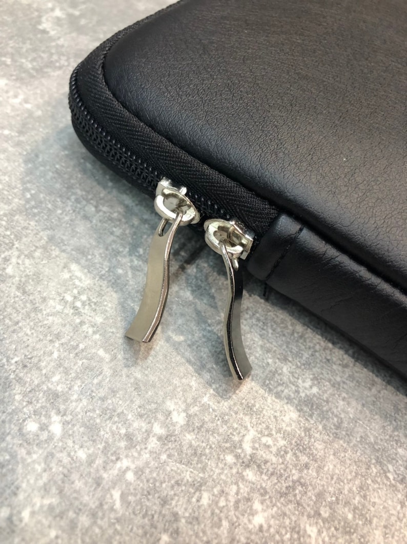 Black Pu Leather Laptop Case and Pu Leather Phone Case | Etsy UK