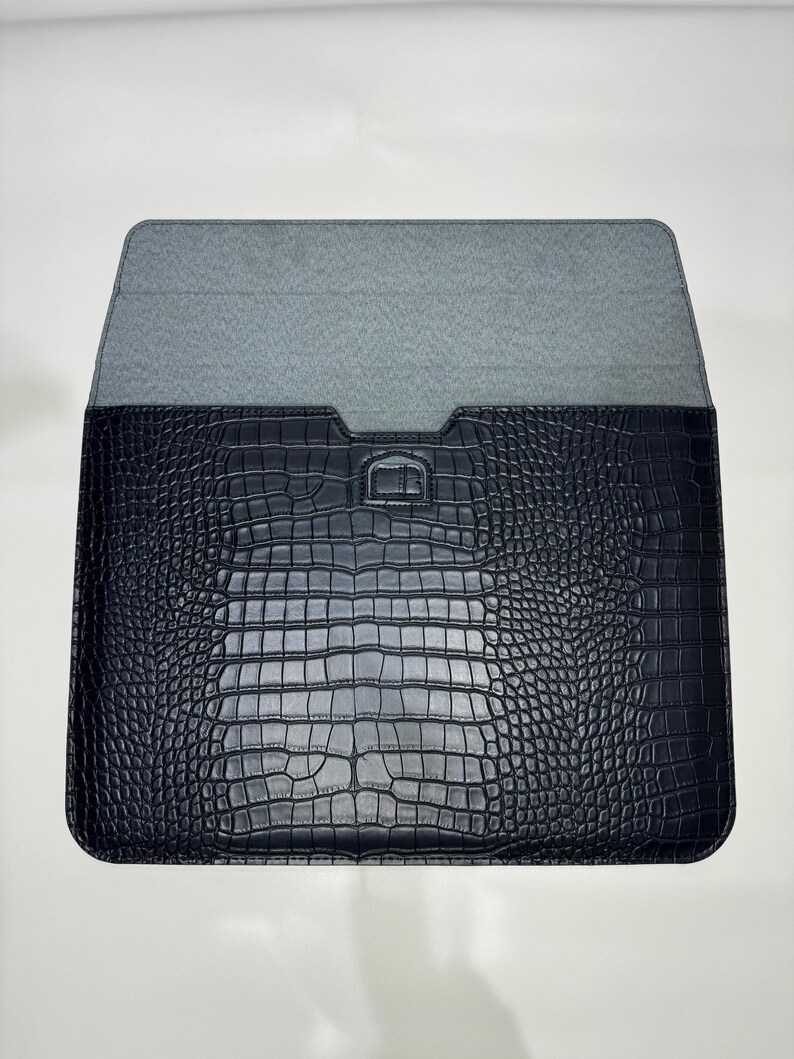 Black Croc 15 Inch Laptop Case | Personalized Monogram Sleeve - Etsy UK