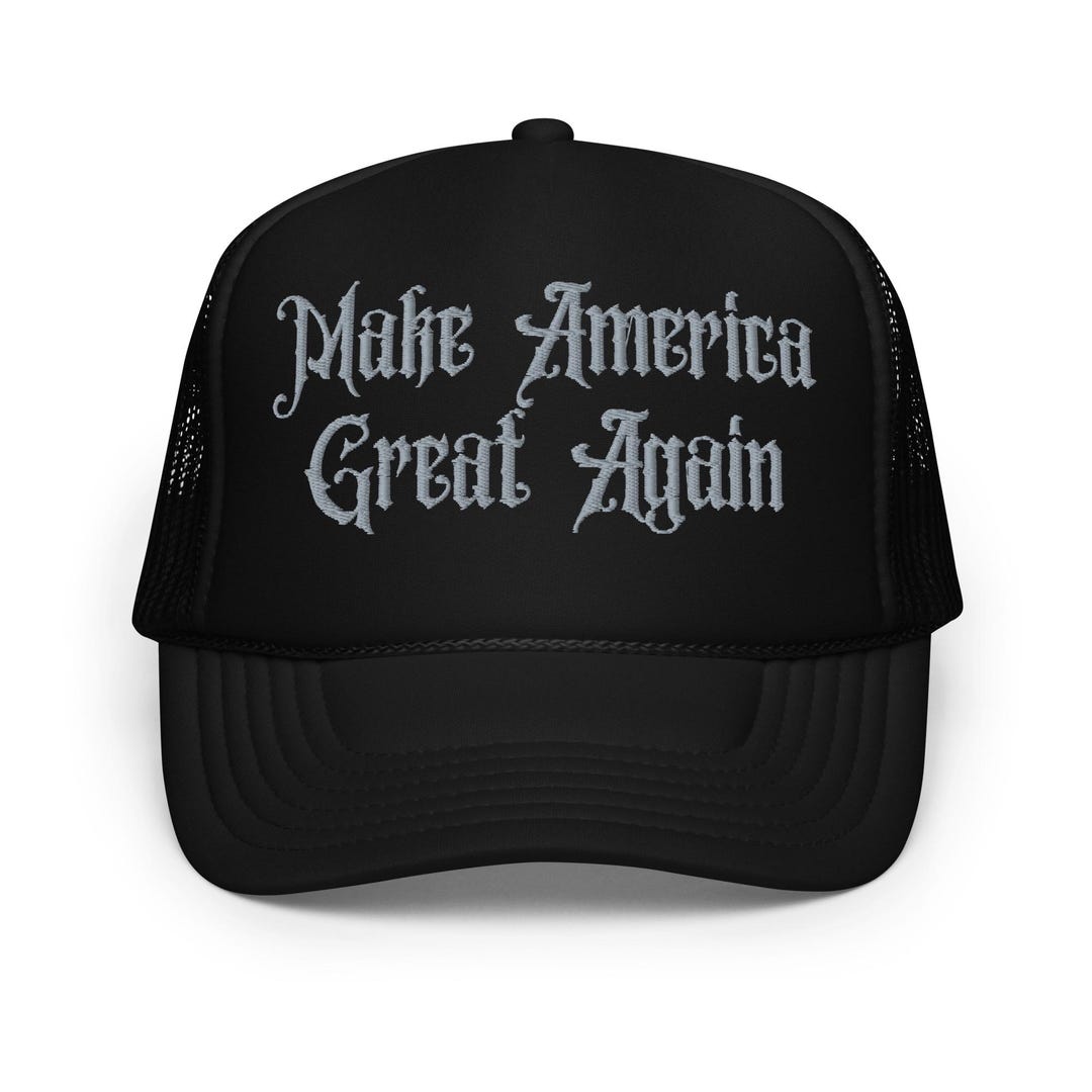 Dark Gothic MAGA Hat Trump 2024, Elon Musk Make America Great Again Cap ...