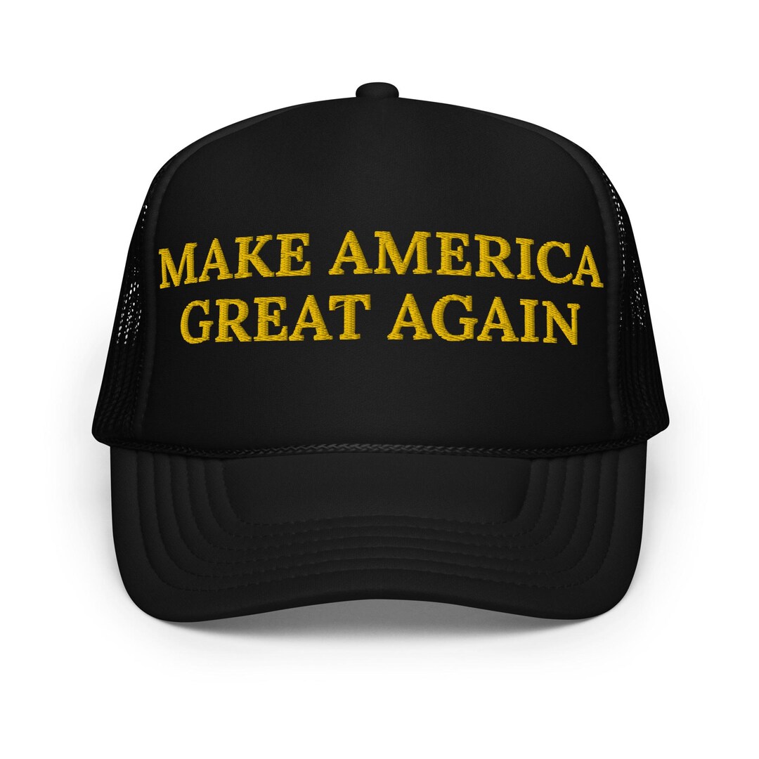 Trump Black and Gold MAGA Hat, Make America Great Again Cap, Republican ...
