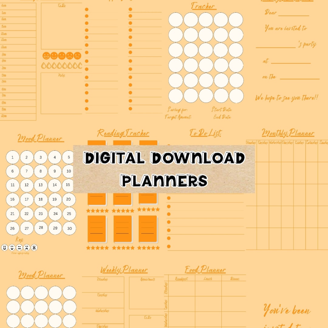 PDF Orange Planner Pack - Etsy