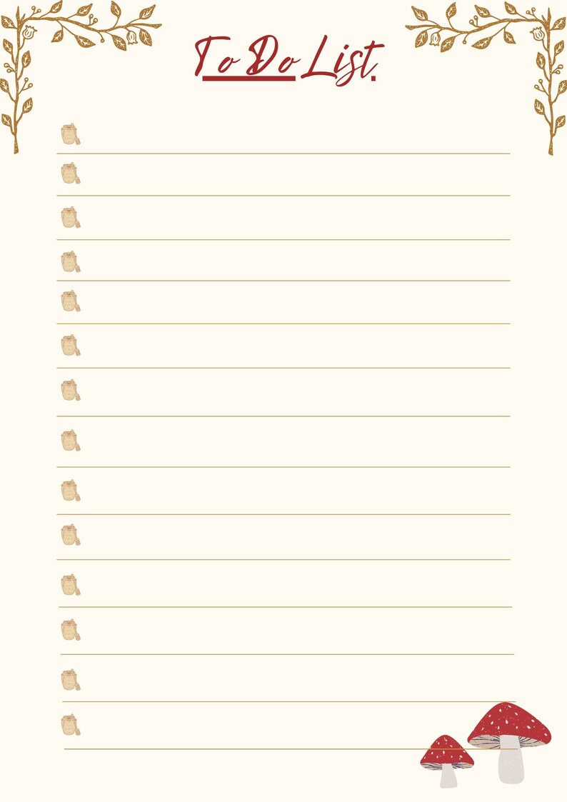 PDF To-do List Cottagecore - Etsy