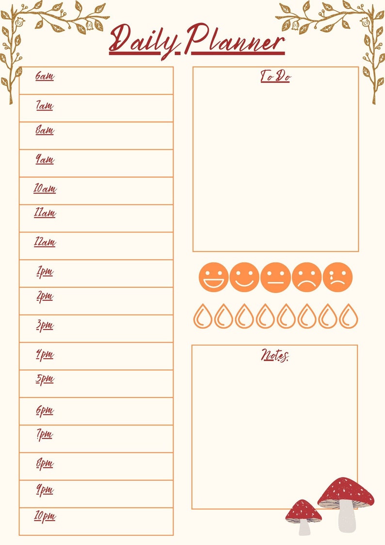 PDF Daily Planner Cottagecore - Etsy