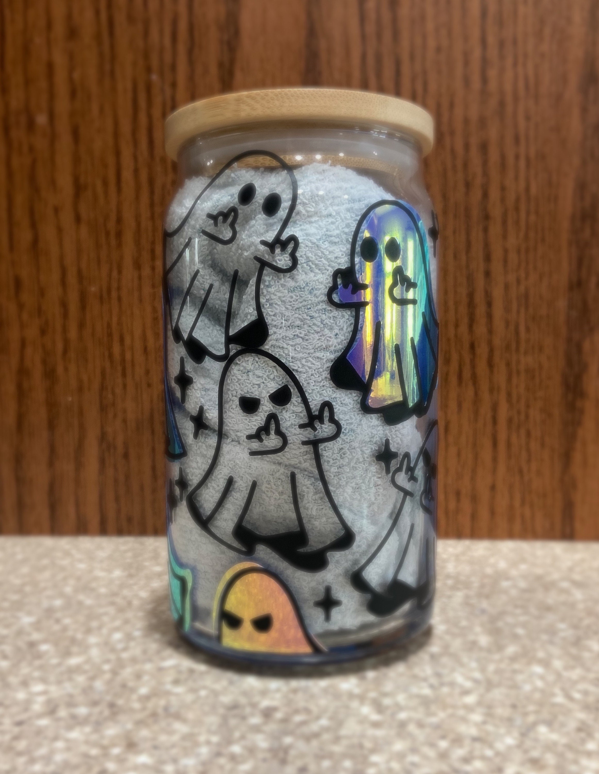 Ghost Middle Finger Glass Cup - Etsy