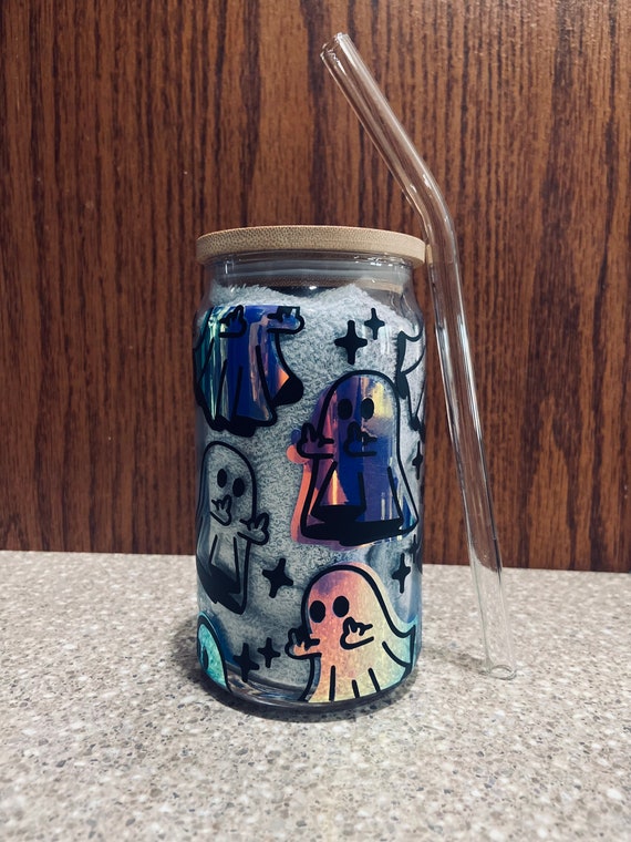Ghost Middle Finger Glass Cup - Etsy