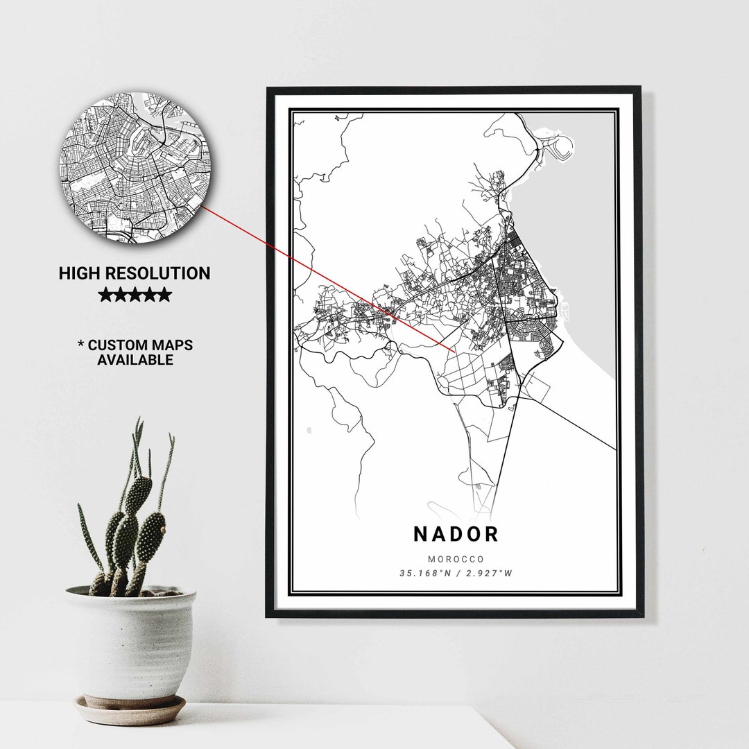 Nador Nador Map Nador Poster Map Poster City Poster City - Etsy