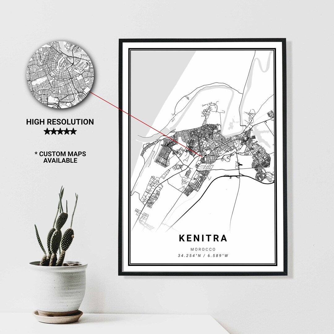 Kenitra Kenitra Map Kenitra Poster Map Poster City Poster - Etsy Israel