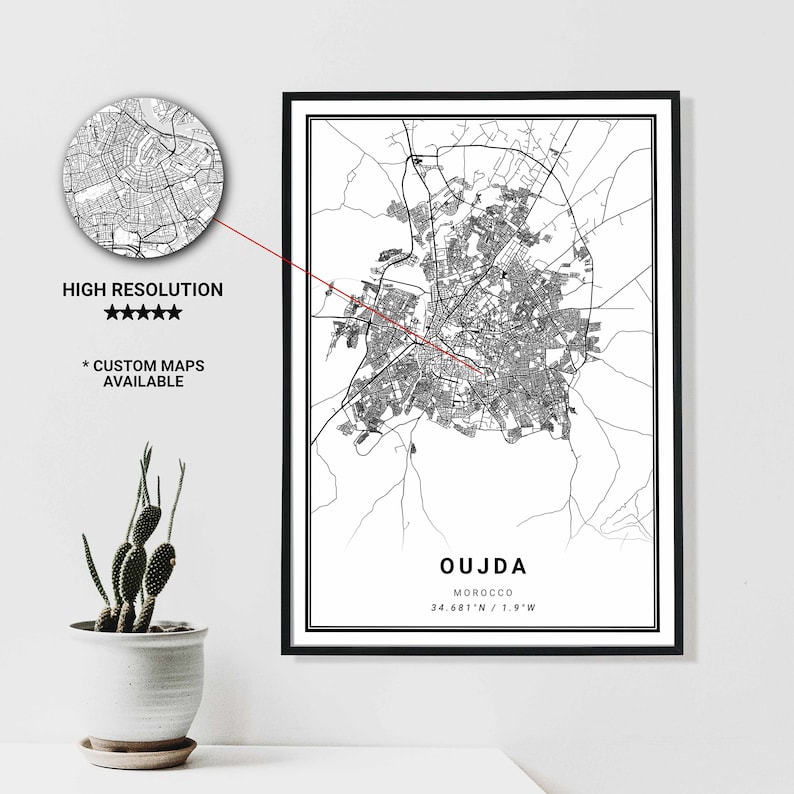 Oujda Oujda Map Oujda Poster Map Poster City Poster City - Etsy