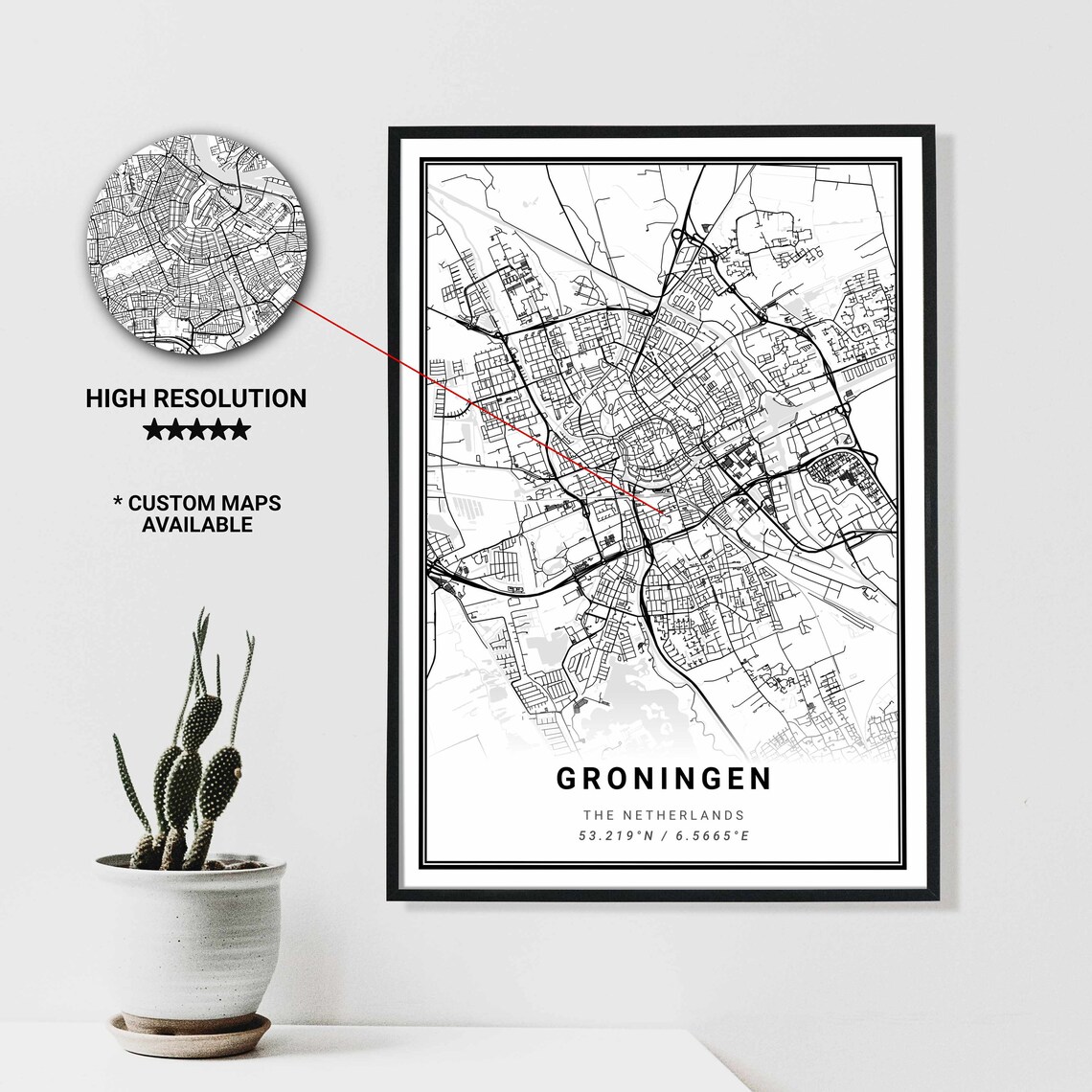 Groningen Groningen City Map Map Poster City Poster City - Etsy