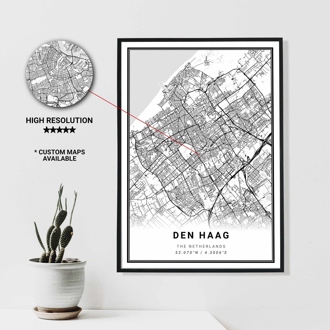 Den Haag, the Hague, Den Haag City Map, Map Poster, City Poster, City ...