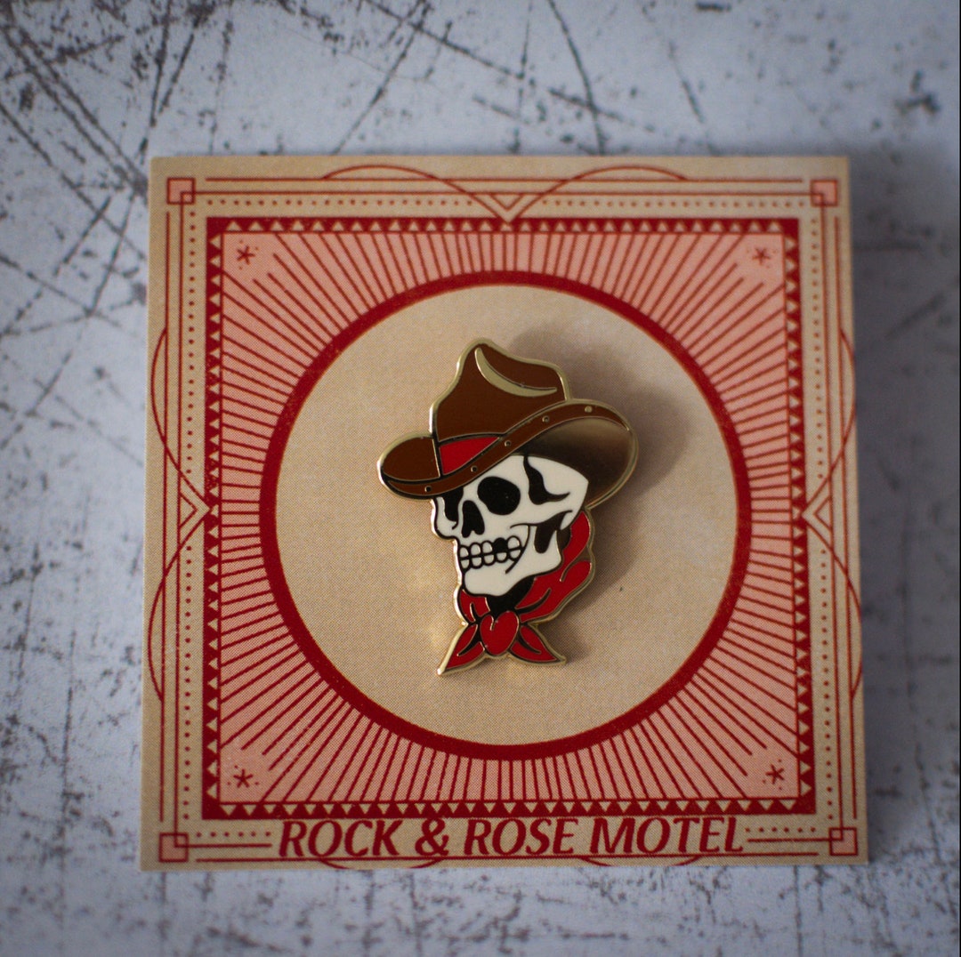 Cowboy Skull Enamel Pin - Etsy