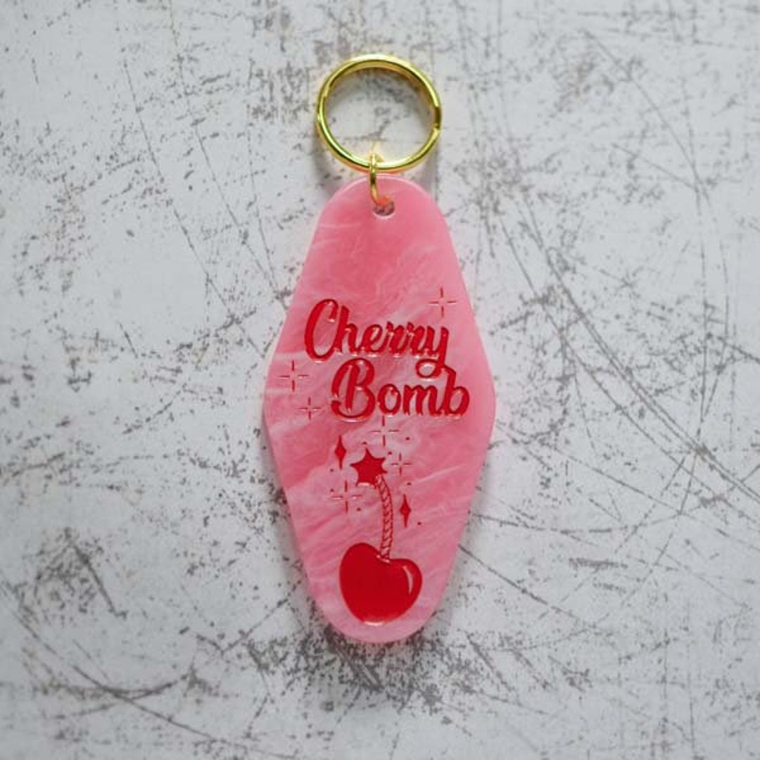 Cherry Bomb Motel Keychain - Etsy