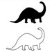 Brontosaurus Dinosaur SVG Image Silhouette & Outline Clipart | Graphics ...