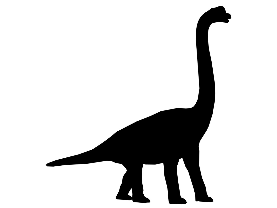 Brachiosaurus Dinosaur SVG Image Silhouette & Outline Clipart ...
