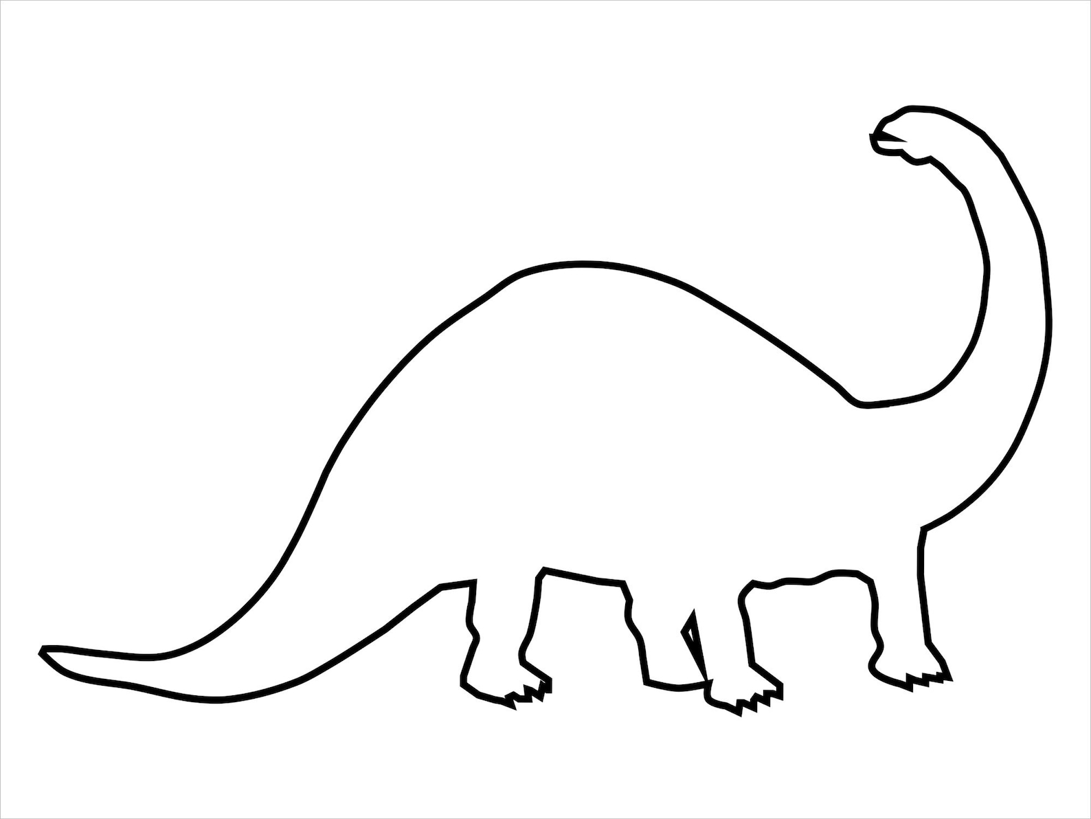 Brontosaurus Dinosaur SVG Image Silhouette & Outline Clipart | Graphics ...
