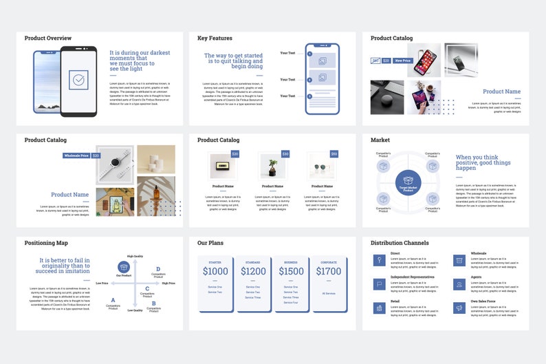 Basic Pitch Deck Powerpoint Template - Etsy