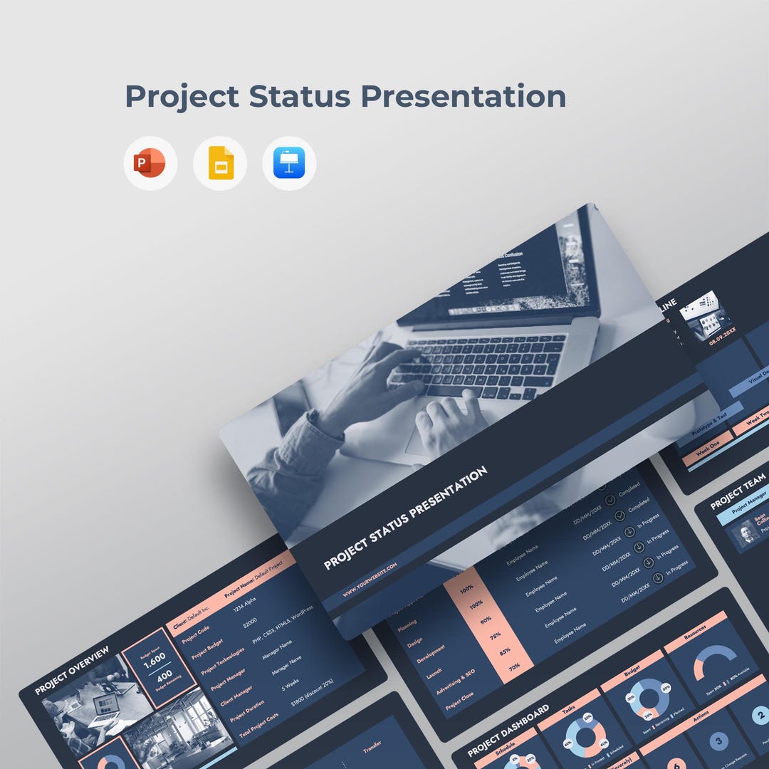 Project Status Report Template | Progress Update Slides | PPT ...