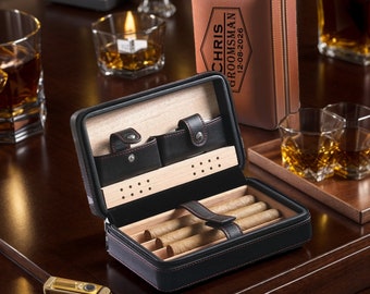 Brown Leather Cigar Case Leather Cigar Box Rustic Leather Cigar Bag ...