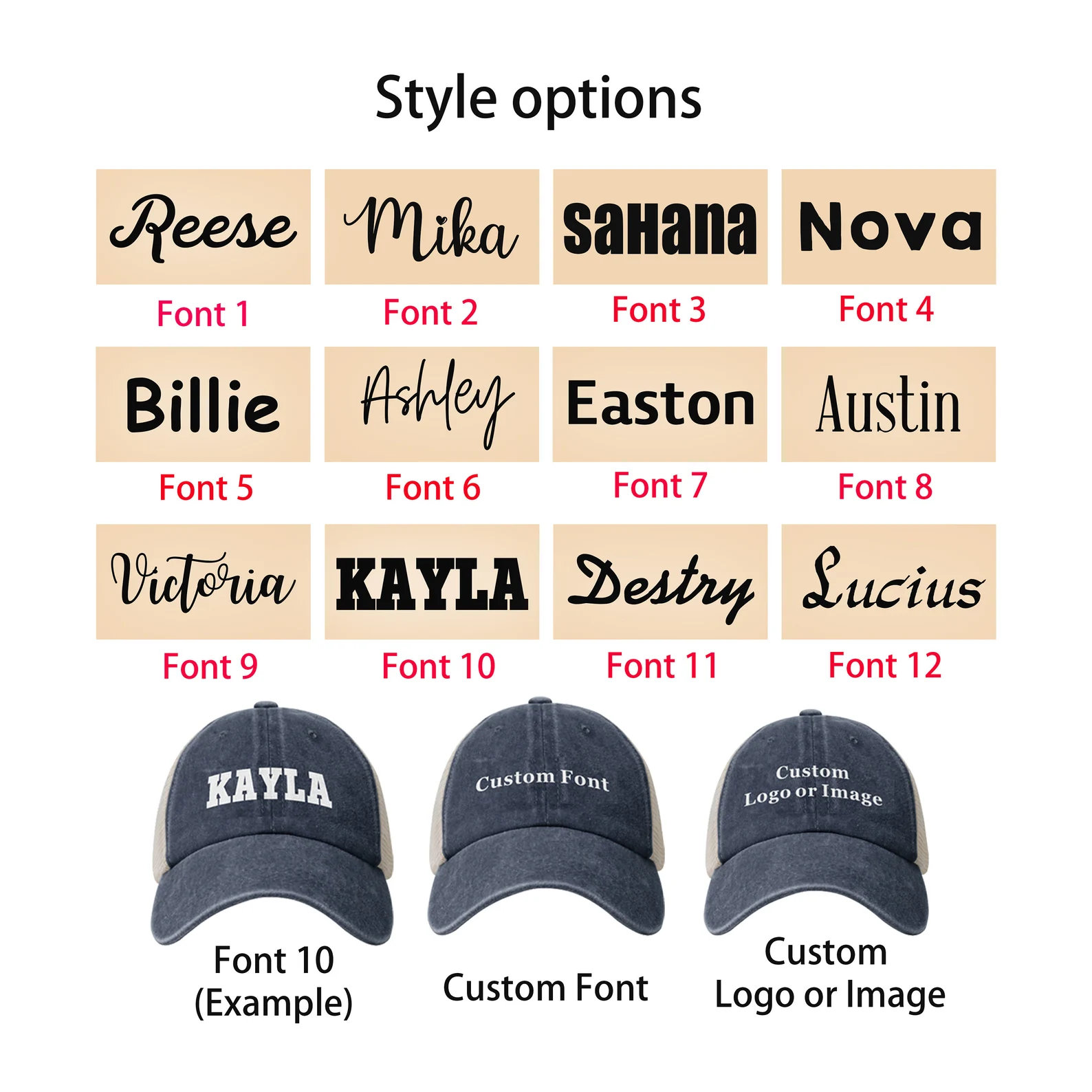 Personalized Hat, Custom Design Baseball Cap, Custom Image Hat, Custom ...