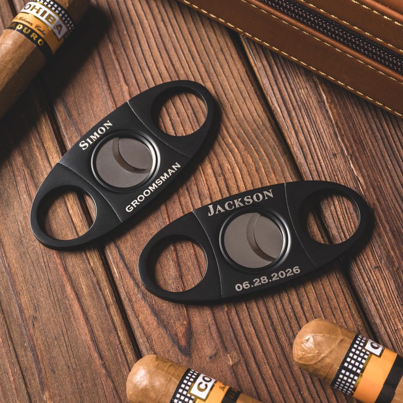 Custom Leather Cigar Case With Cutter, Personalized Cigars Accessories ...
