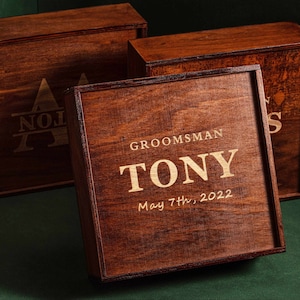 Groomsmen Gifts Box, Empty Personalized Groomsmen Gift Box, Wooden Gift ...