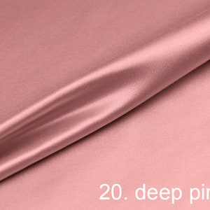 Silk Wool Satin Fabric Pure Solid Fabric 55" Width NO.20 Deep Pink ...