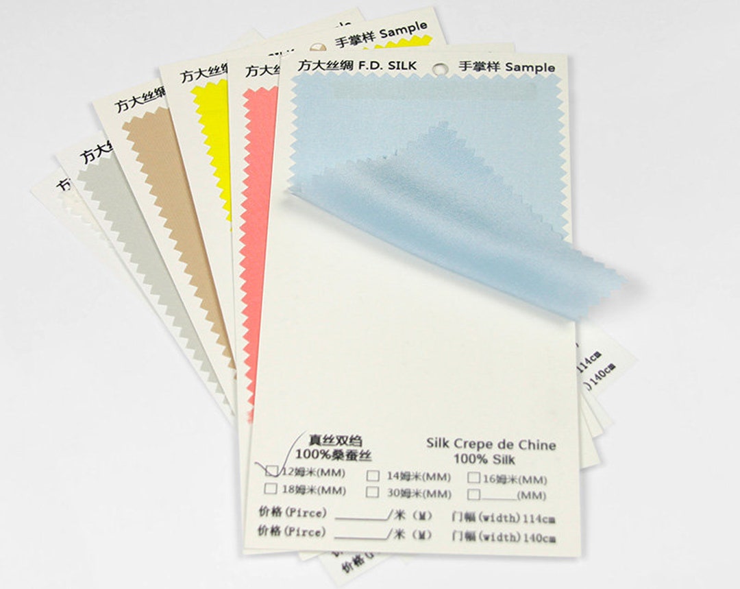 Silk Fabric Swatches Samples Silk Satin, Silk Crepe De Chine, Silk ...