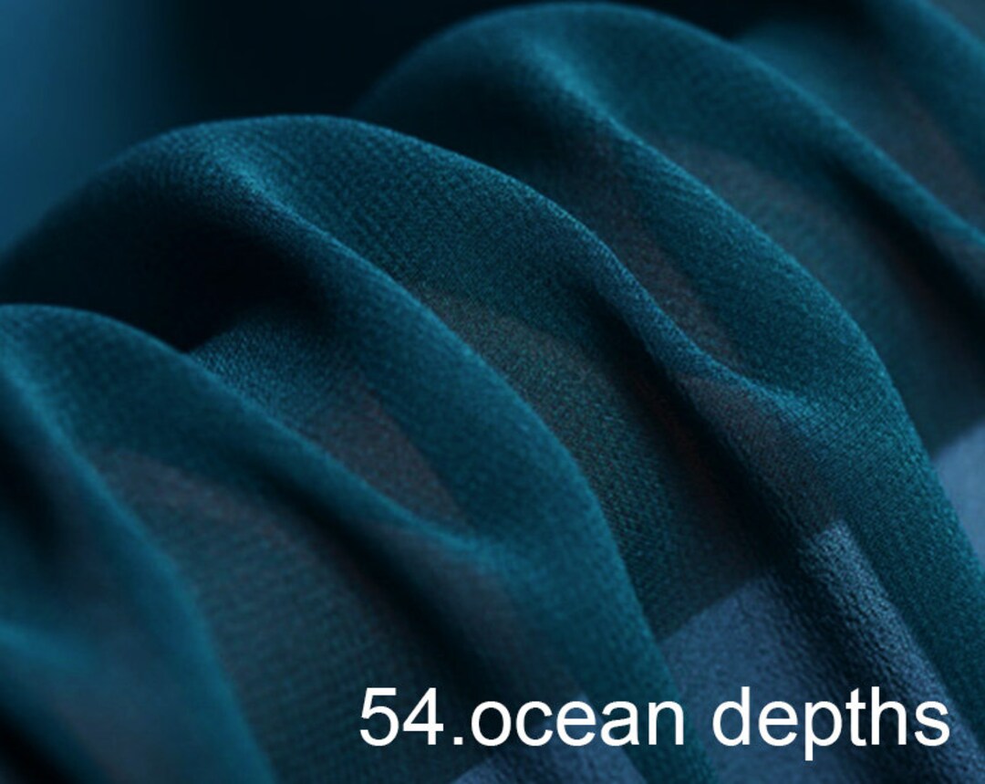 Ocean Depths Color Silk Georgette Pure Solid Fabric 45" Widthby the ...