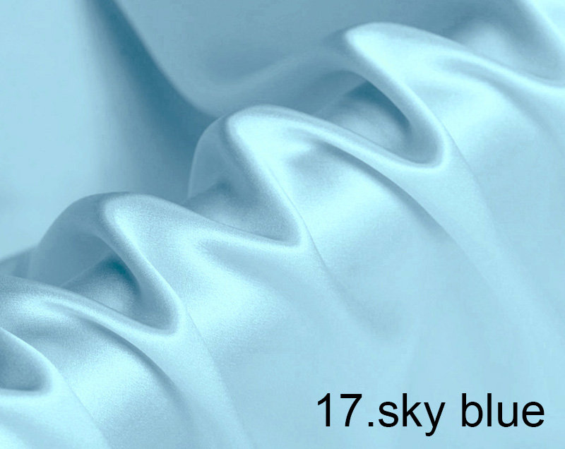 Sky Blue Color Silk Satin Fabric for Wedding, Evening Dress, Shirts ...