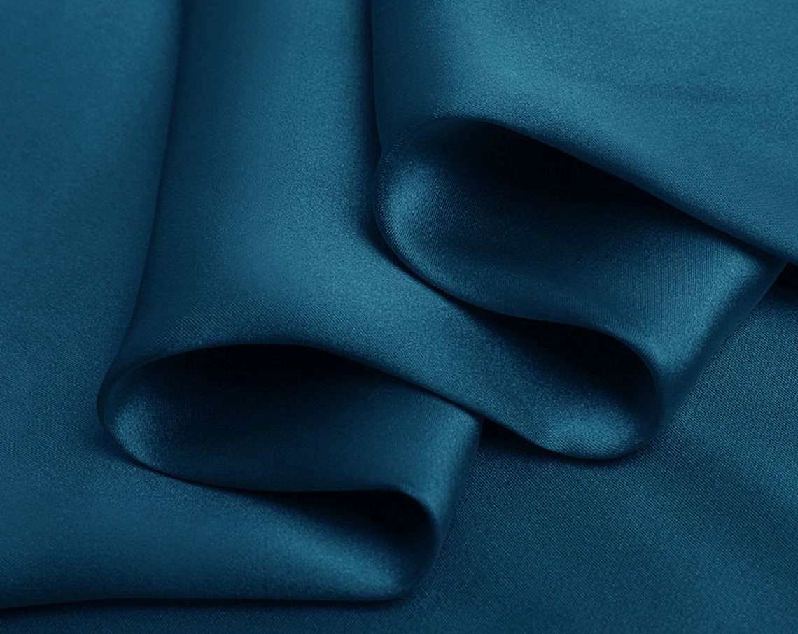 Blue Sapphire Color Silk Satin Fabric for Wedding Evening - Etsy