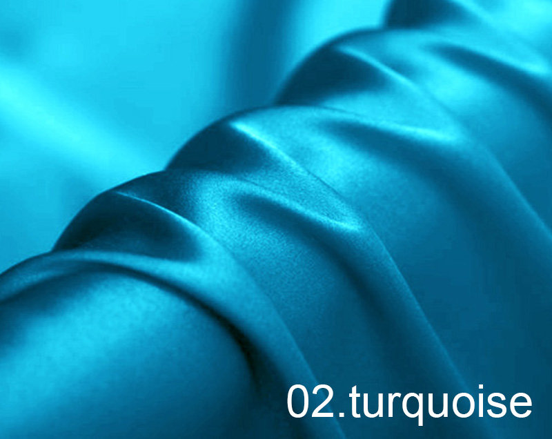Silk Satin Fabric Pure Solid Fabric NO.02 Turquoise Color for - Etsy