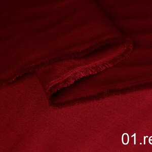 35mm Silk Wool Twill Fabric Pure Solid Fabric 55" Width NO.01 Red for ...