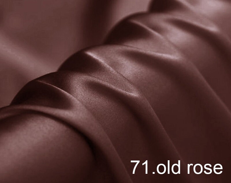 Old Rose Color Silk Satin Fabric for Wedding, Evening Dress, Shirts ...