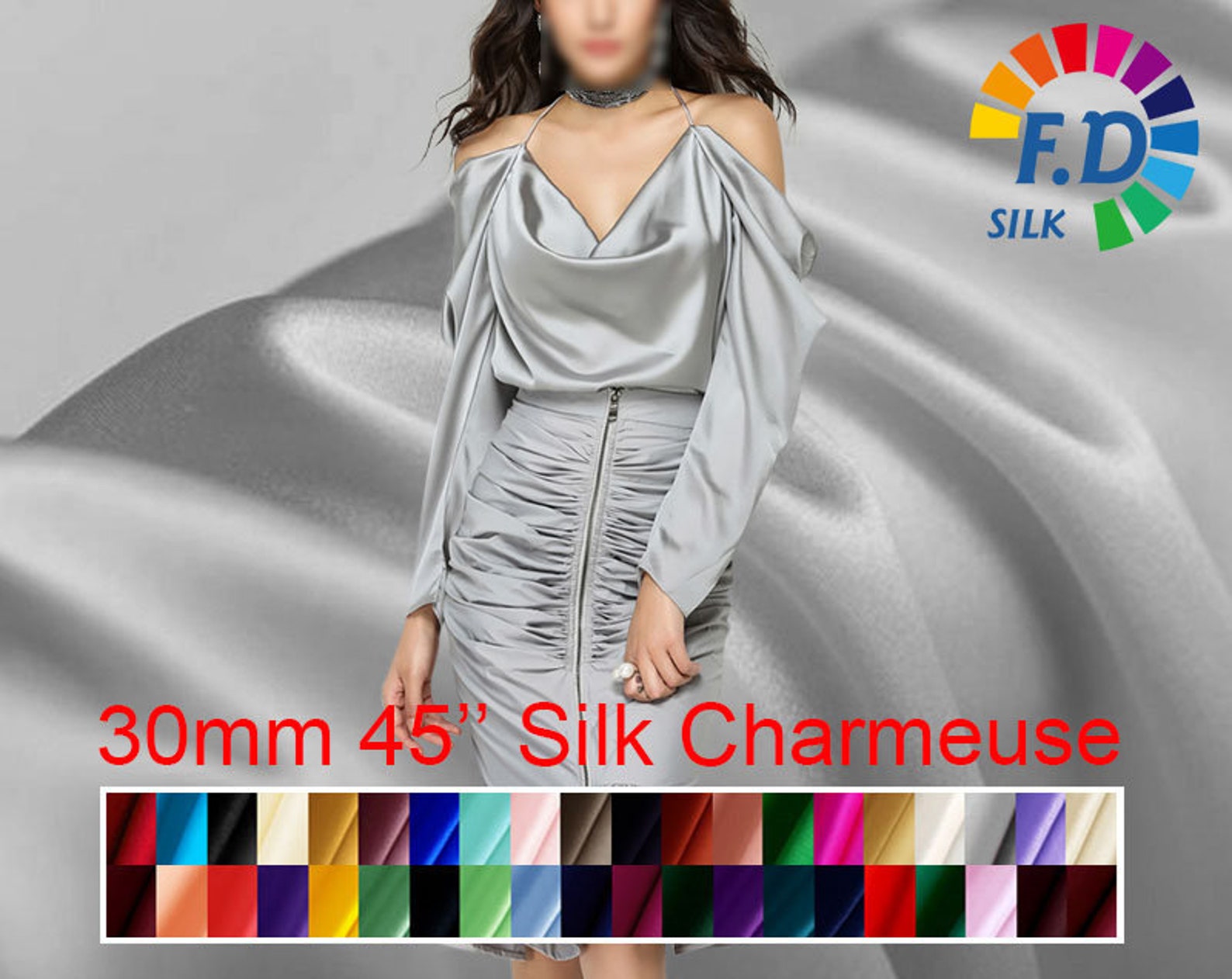 Heavy Silk Satin 45 Width 30mm Solid Color-luxury Silk - Etsy