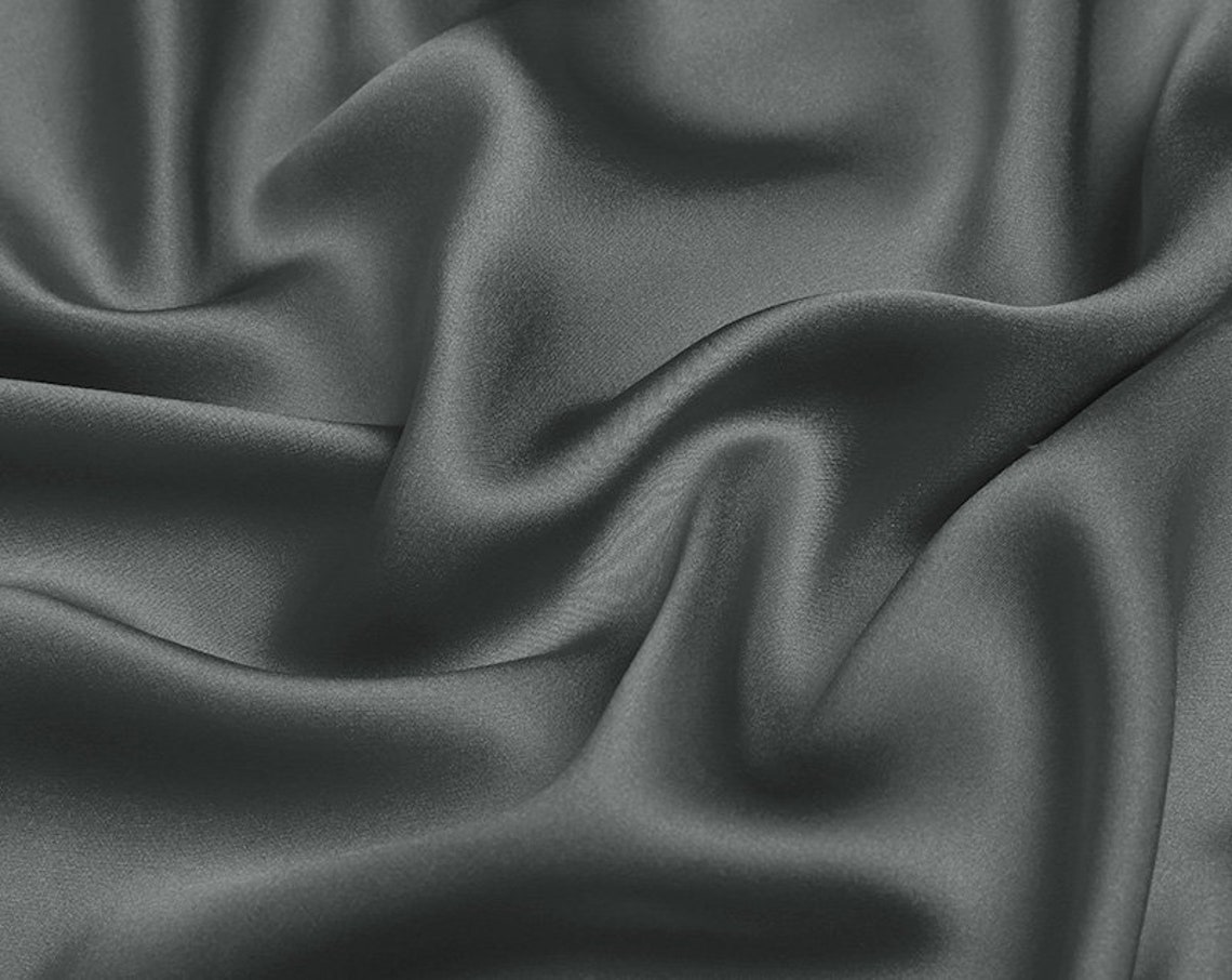 Dark Shadow Silk Satin Fabric Pure Solid Fabric for Wedding - Etsy