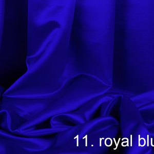 Silk Wool Satin Fabric Pure Solid Fabric 55" Width NO.11 Royal Blue ...
