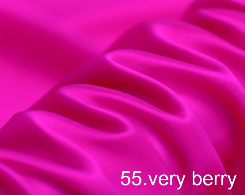 Silk Satin Fabric Pure Solid Fabric NO.55 Very Berry Color for - Etsy