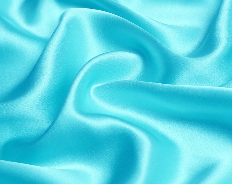 River Blue Color Silk Satin Fabric for Wedding Evening Dress - Etsy