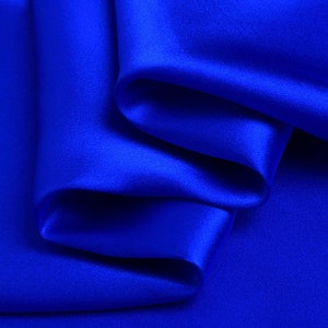 Silk Satin Fabric Pure Solid Fabric NO.11 Royal Blue Color for Wedding ...