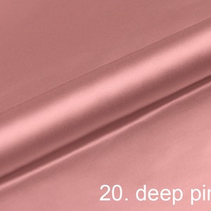 Silk Wool Satin Fabric Pure Solid Fabric 55" Width NO.20 Deep Pink ...
