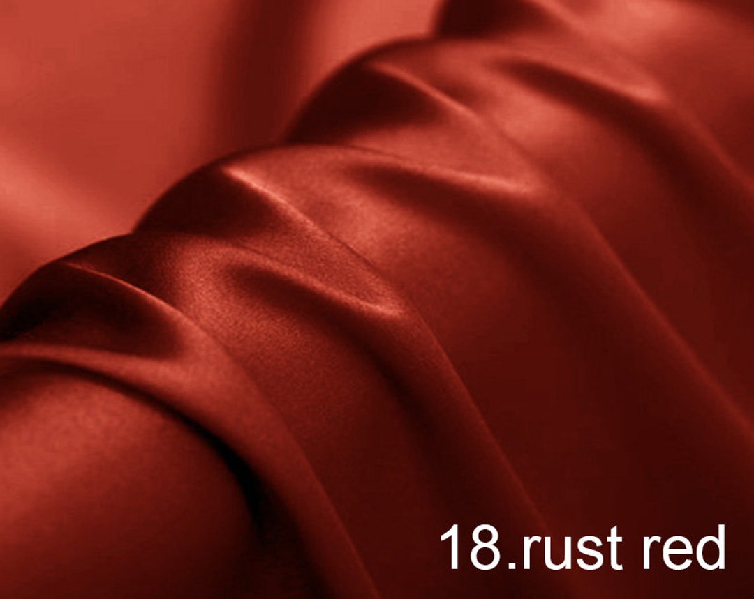Rust Red Silk Satin Fabric for Wedding, Evening Dress, Shirts, Pants ...