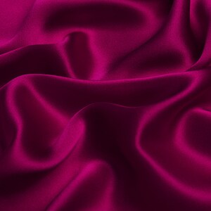 Silk Satin Fabric Pure Solid Fabric NO.51 Festival Fuchsia Color for ...