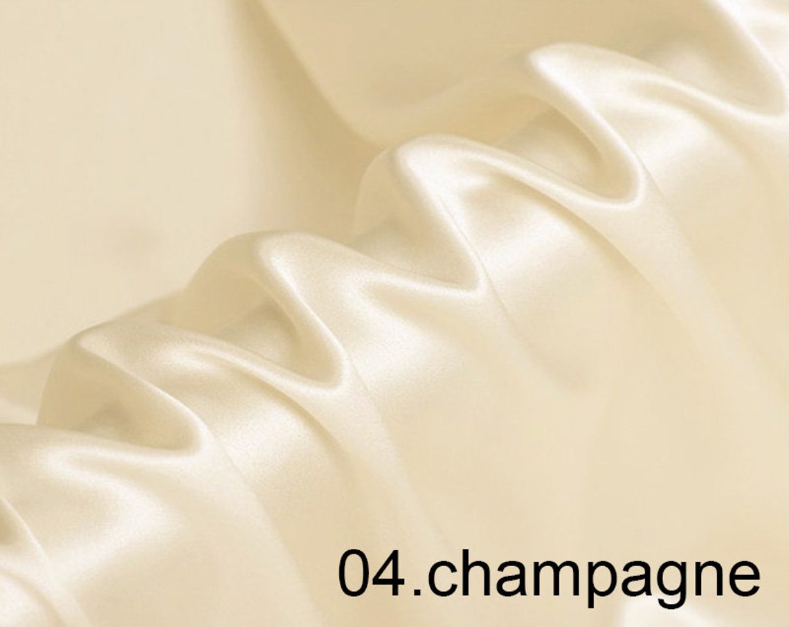 Silk Satin Fabric Pure Solid Fabric NO.04 Champagne Color for - Etsy