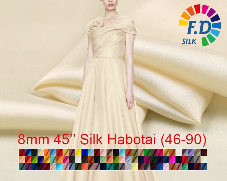 100% 8mm Silk Habotai Creme White Black Color 45 Width 46-90 - Etsy