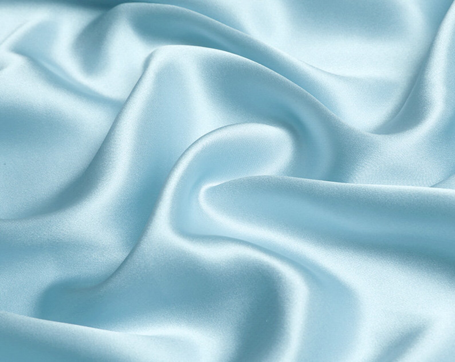 Sky Blue Color Silk Satin Fabric for Wedding, Evening Dress, Shirts ...