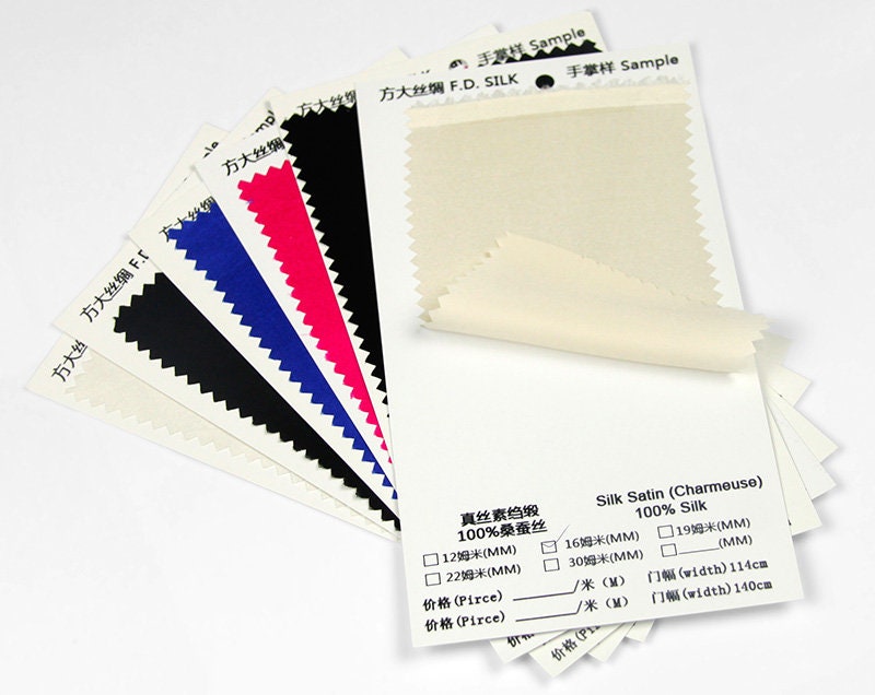 Silk Fabric Swatches Samples Silk Satin, Silk Crepe De Chine, Silk ...