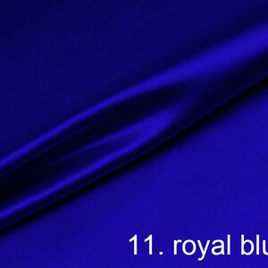 Silk Wool Satin Fabric Pure Solid Fabric 55" Width NO.11 Royal Blue ...